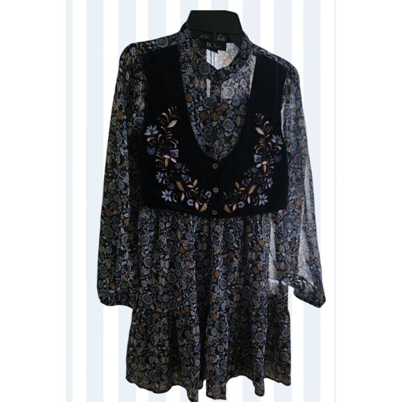 BCX | Matching Sets | Bcx Girls Print Chiffon Dress W Embroidered ...